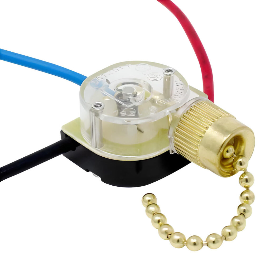 Zing Ear ZE-110 3-Wire 3 Way 2 Circuit Pull Chain Light Switch