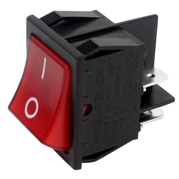 Zing Ear ZE-235-2L Lighted Rocker Switch 4 Pins DPST 16A 125V