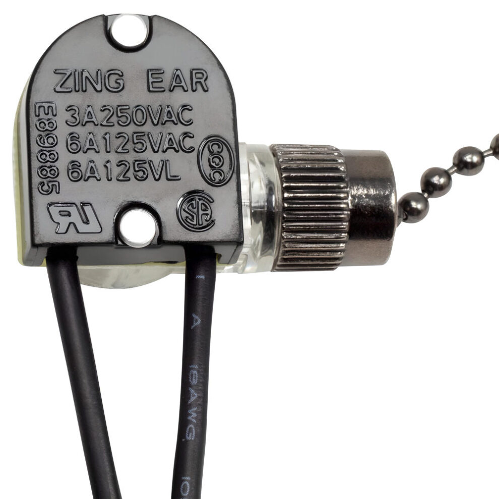 Zing Ear ZE-109 2 Wire Pull Chain Light Switch Replacement