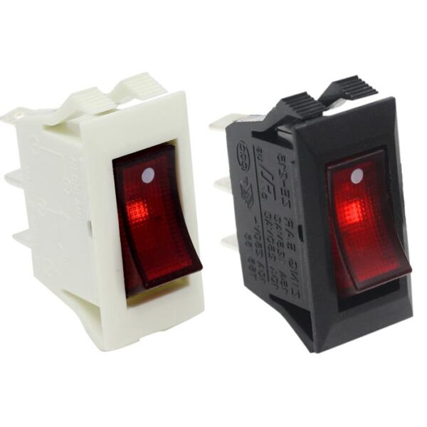 Zing Ear ZE-215 Lighted Rocker Switch 3 Prong Snap-in 15A 120V